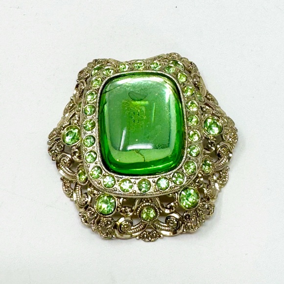 West Germany | Jewelry | West Germany Pale Green Victorian Style ...